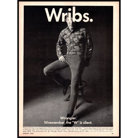 Wrangler | Art | 967 Wrangler Western Wear Vintage Print Ad 6s Fashion ...